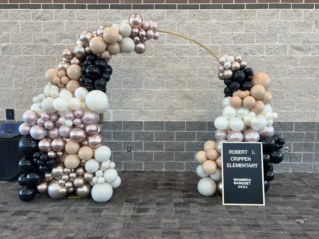 Formal Balloon Arch with 3ft Letters - Simply Chic Mom